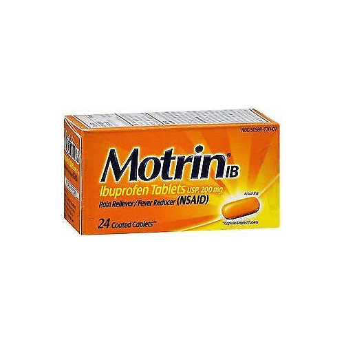 Motrin Lb Pain Reliever / Fever Reducer Ibuprofen USP, 200mg, 24ct, 4 ...