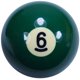 Number 6 Pool Ball - 2 1/4" Billiards Regulation Size Pool Balls ...