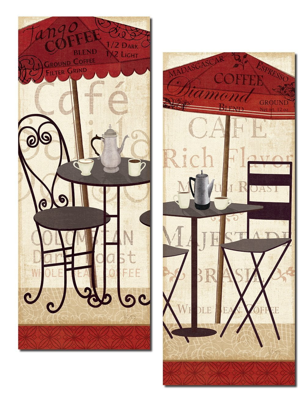 Lovely Cafe Bistro Table and Coffee Panels; Kitchen Decor by Veronique ...