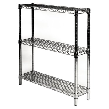 Shelving Inc. 14" d x 30" w Chrome Wire Shelving with 2 Tier Shelves ...
