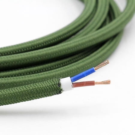 Core Round Textile Electrical Wire Fabric Cable - Flexible Vintage Lamp ...