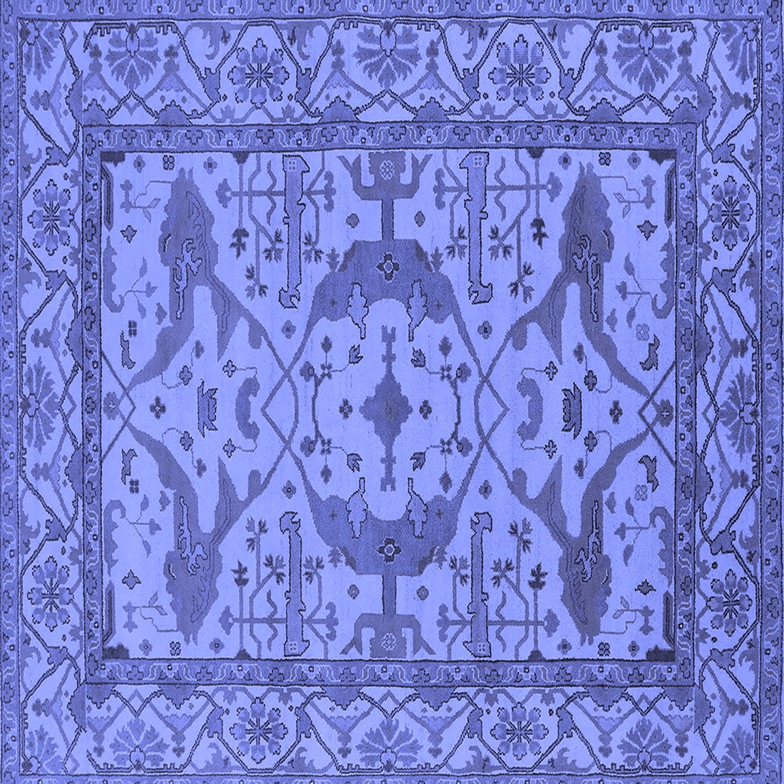 Ahgly Company Indoor Square Oriental Blue Industrial Area Rugs, 7 ...