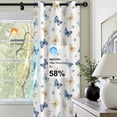 Butterfly and Blue Beige Pattern Blackout Curtains,Triple Weaved Fabric ...