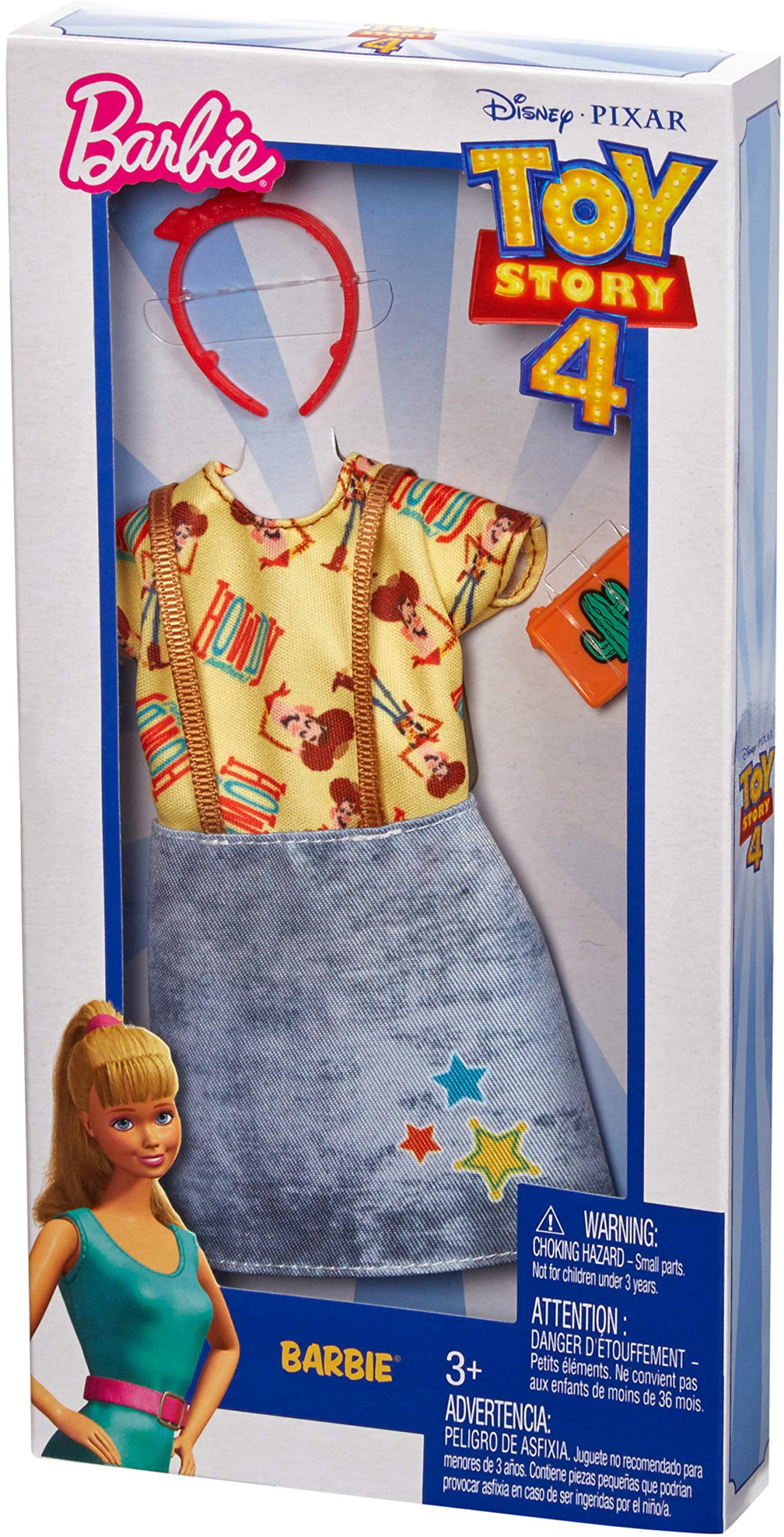 Barbie Toy Story Clothes: Woody Top, Denim Skirt with Suspenders, Purse ...