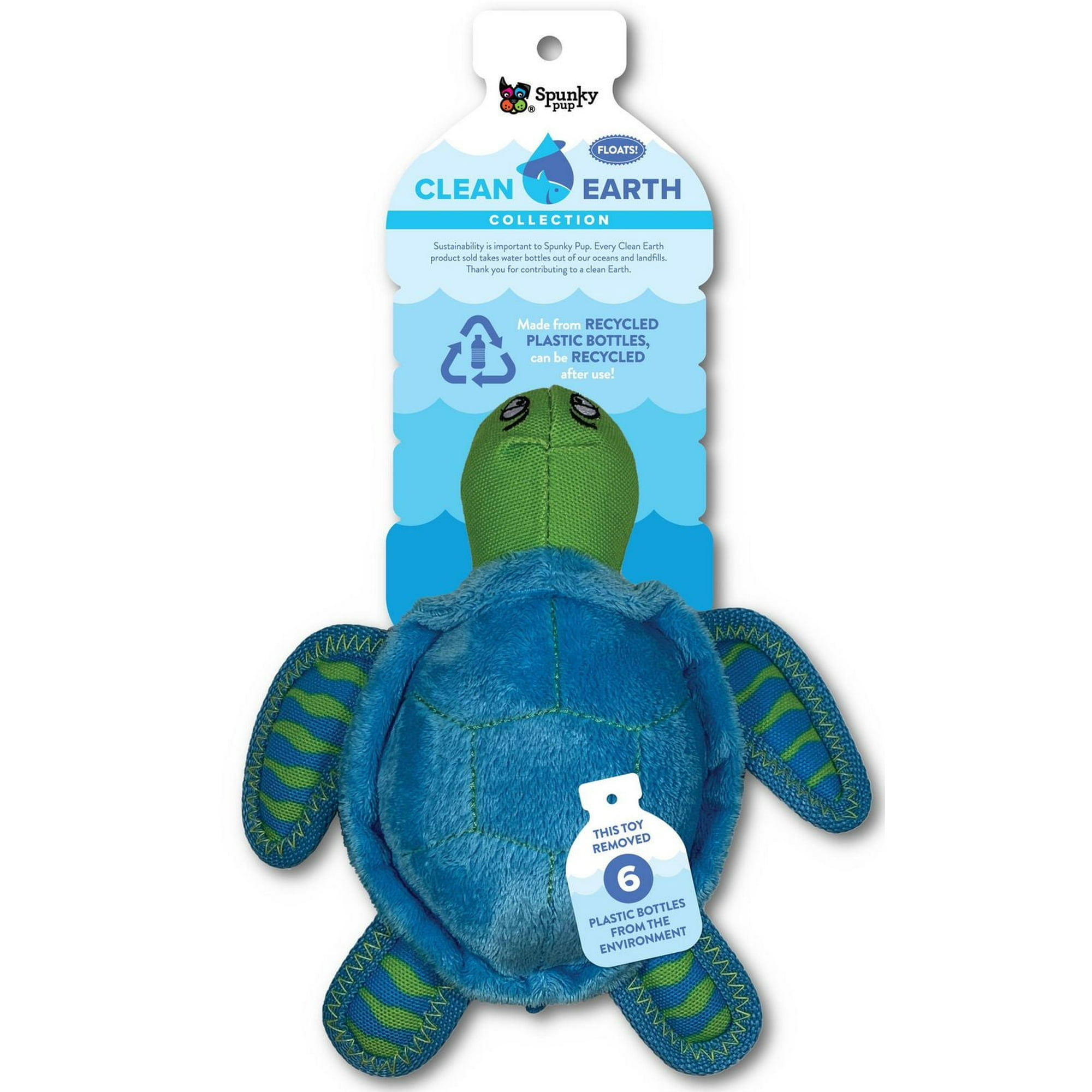 Click here for Spunky Pup Clean Earth Plush Turtle Dog Toy - 100... prices