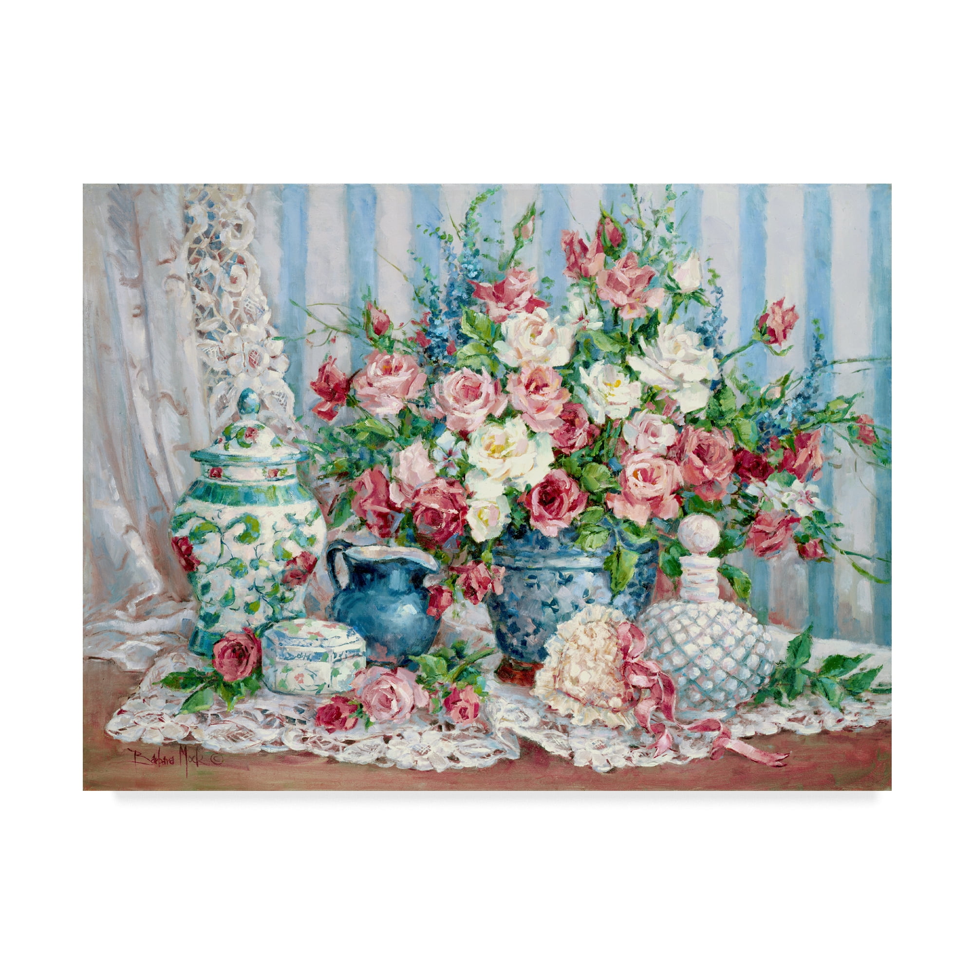 Trademark Fine Art 'Roses And Romance' Canvas Art by Barbara Mock ...
