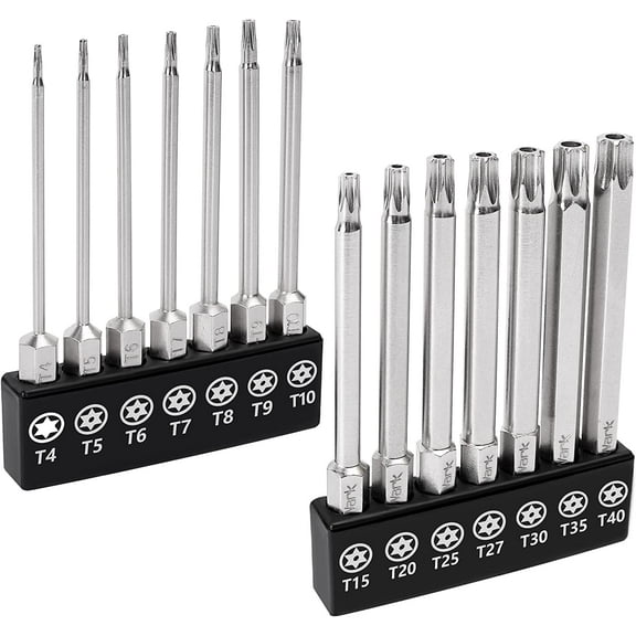 Tonsiki Torx Bit Set with Screwdriver Handle ,50mm Security Torx ...