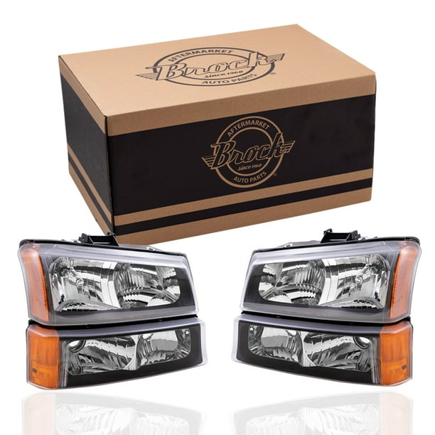 Brock Replacement Performance Set Headlights & Park Signal Lights with ...