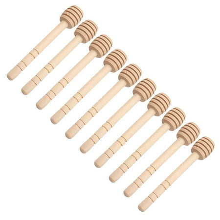 10x Wooden Honey Spoon Dipper Stick Drizzler Honey Dipper Server for ...