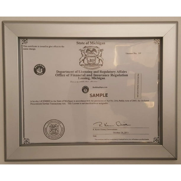 Business license frame MI 8.5x11 (Heavy Duty) - Walmart.com - Walmart.com