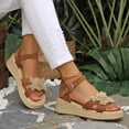 Womens Wedge Sandals Dressy Low Wedges Comfortable Walking Slide Shoes ...