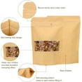 50 Pack Kraft Paper Stand Up Pouch Bags, Resealable Bag with ...