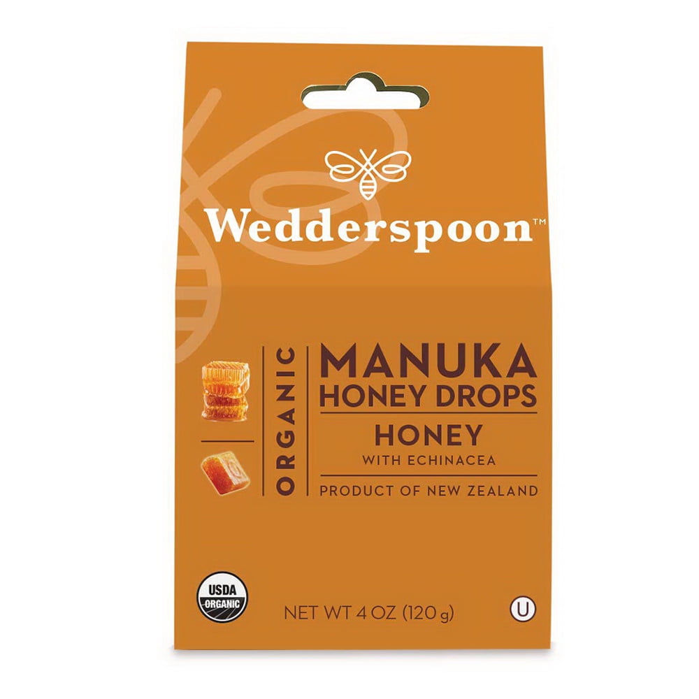 Wedderspoon Organic Manuka Honey Drops, Honey with Echinacea, 4 Oz ...
