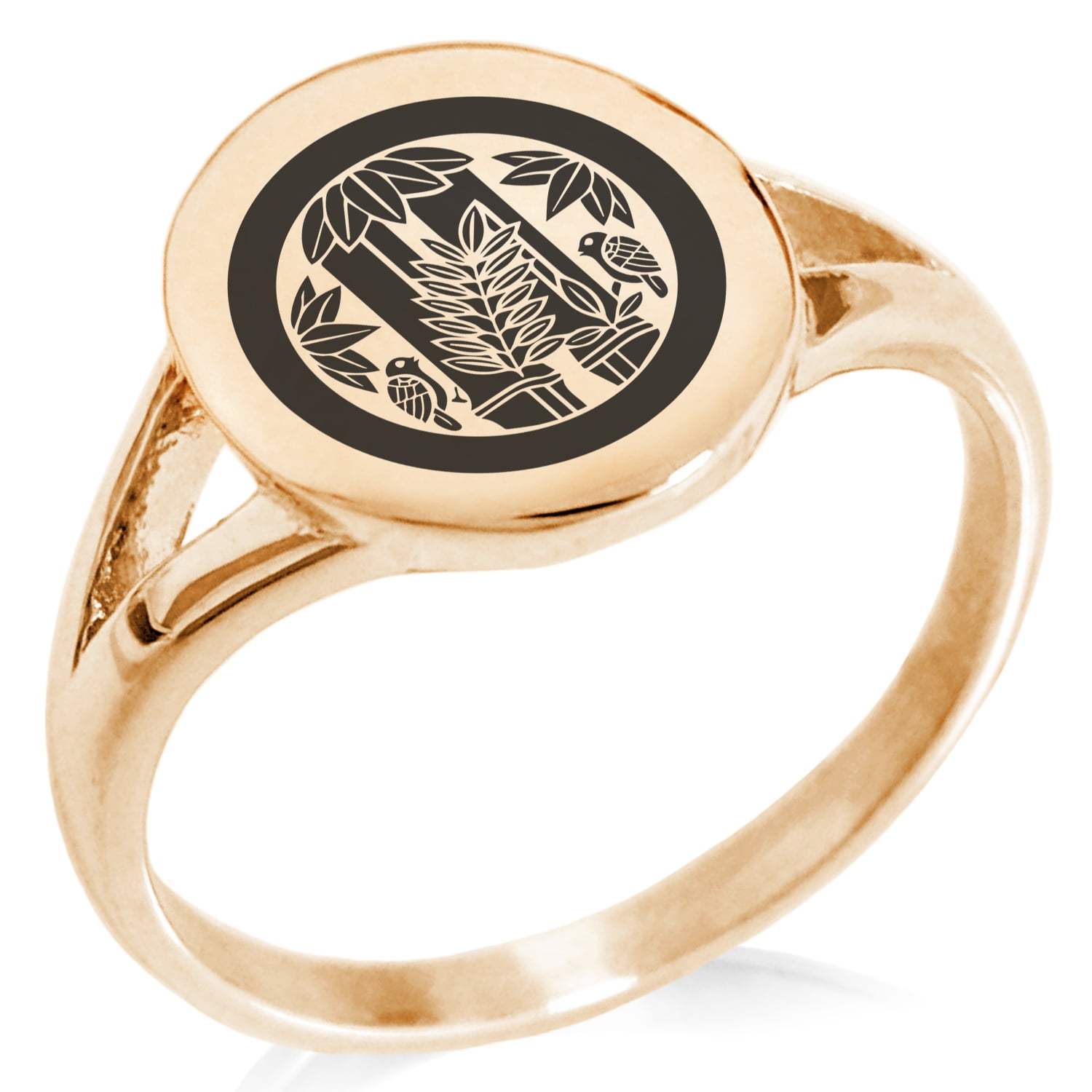 Stainless Steel Torii Samurai Crest Minimalist Oval Top Polished ...