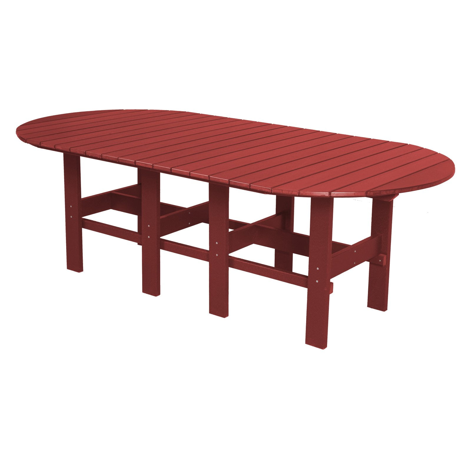 WILDRIDGE Classic Recycled Plastic 84 in. Oval Patio Dining Table ...