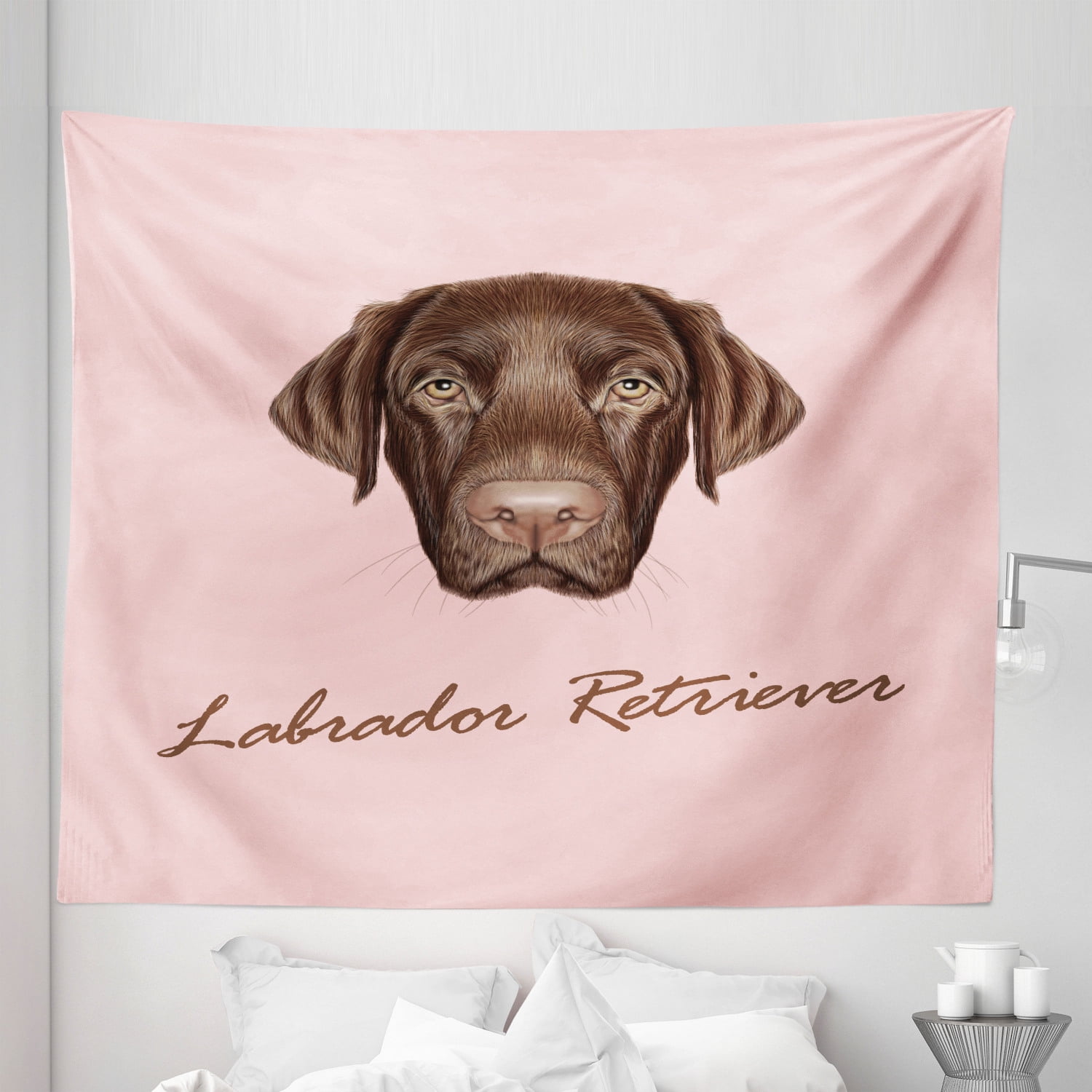 Labrador Tapestry, Modern Retriever Portrait with Grumpy Face Purebred ...