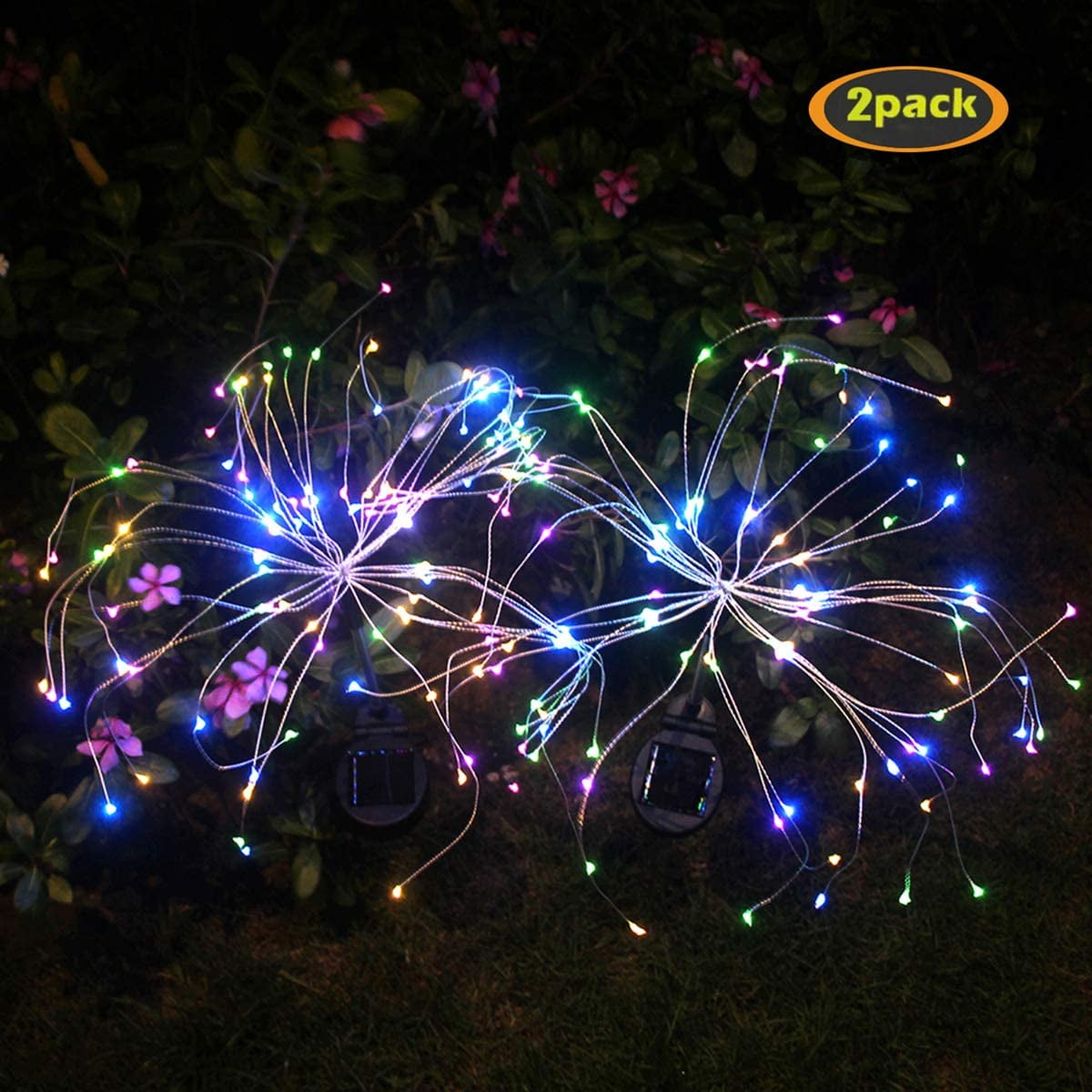 Solar Firework Light 120 Led Warm Light Outdoor Firework Solar Garden