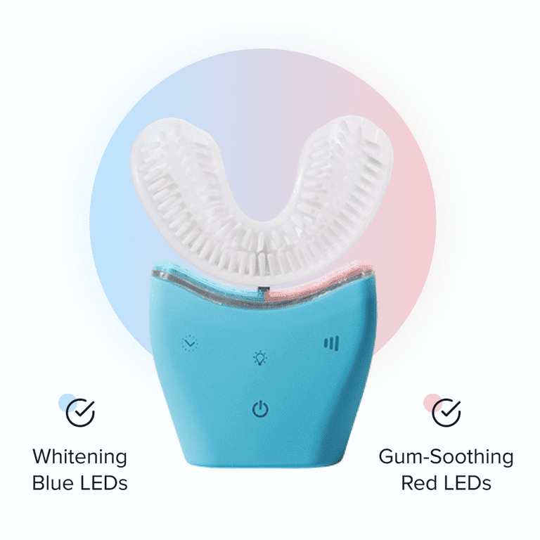 AutoBrush Pro U Shaped Automatic Toothbrush Soft Nylon Bristles Single Sided Brush Blue Walmart