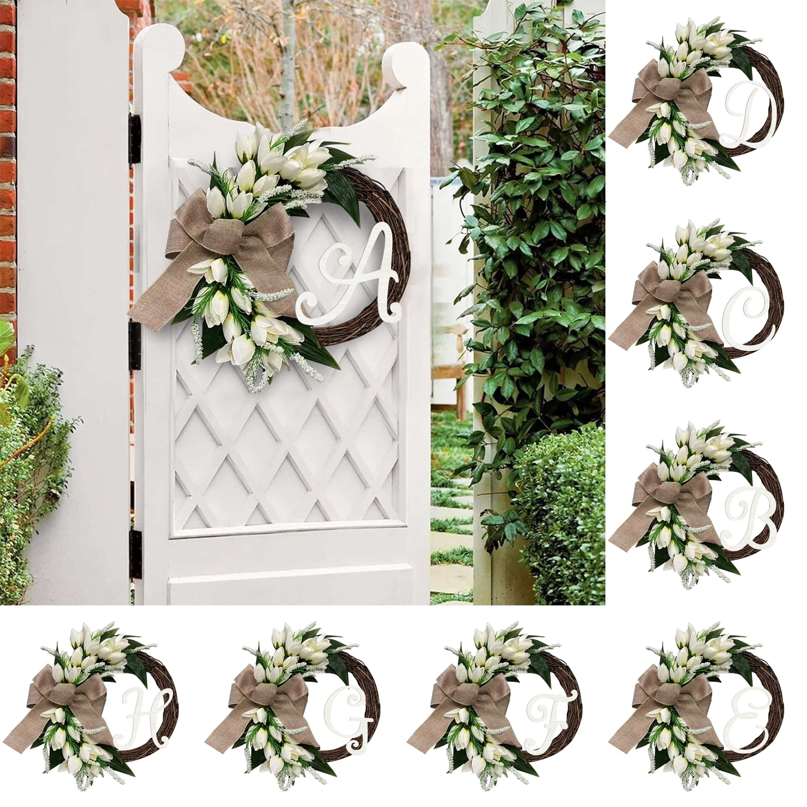 Honrane Last Name Wreath Pendant - Easy to Hang, 40cm, Front Door ...