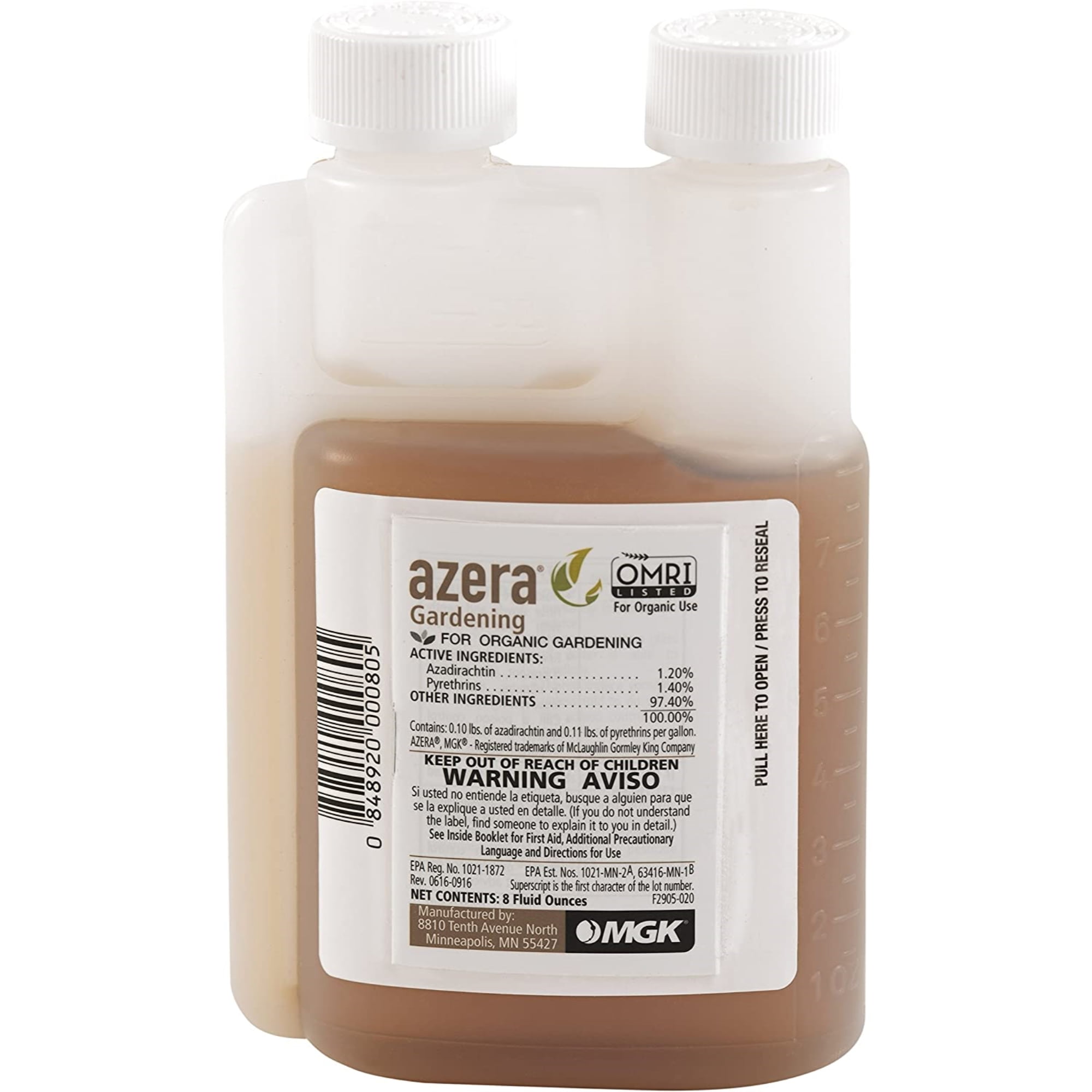 Azera Gardening Organic Dual Action Azadirachtin/Pyrethrin Insecticidal ...
