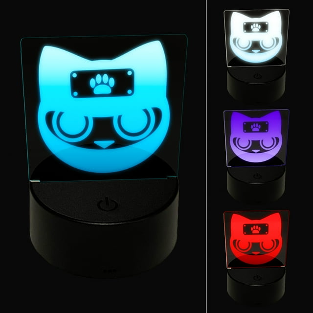 Ninja Cat Shinobi Neko LED Night Light Sign 3D Illusion Desk Nightstand ...