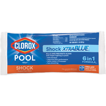Clorox Pool&Spa Shock XtraBlue 6-in-1 Formula, 1 lb Bags, 2 Pack, (2 lb ...