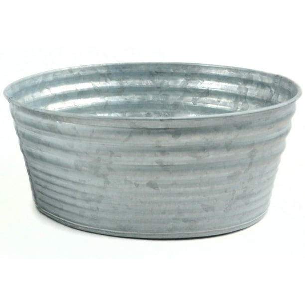Galvanized Tin Round Container -8"X3.5" - Walmart.com - Walmart.com