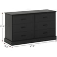 Tall Black Double Dresser with Big 6 Drawers for Bedroom, Wood Large ...