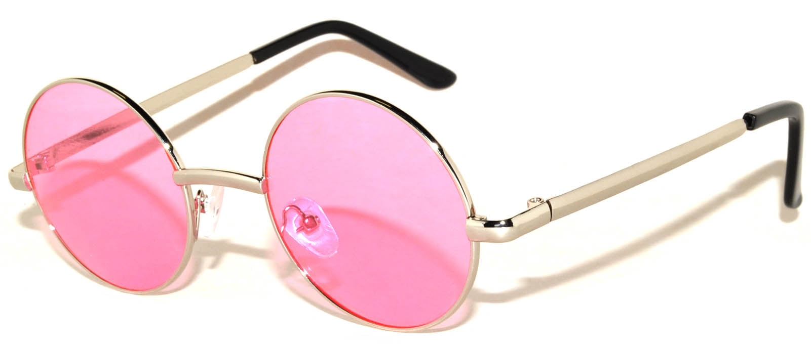 Round Sunglasses - Small (43mm) Silver Frame / Pink Lens - Walmart.com