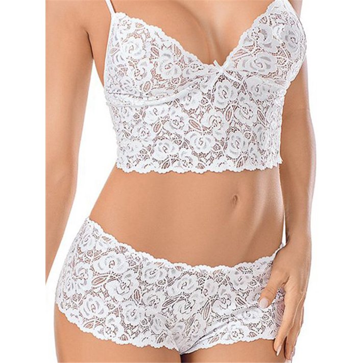 Fymall Womens Plus Size Lingerie Lace Push Up Underwear Bra Briefs