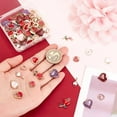 90Pcs 15 Style Alloy Enamel Charms Rose Broken Heart Flower Light Gold ...