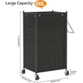 Laundry Hamper with Wheels,Metal Wire Frame Rolling Laundry Basket with ...