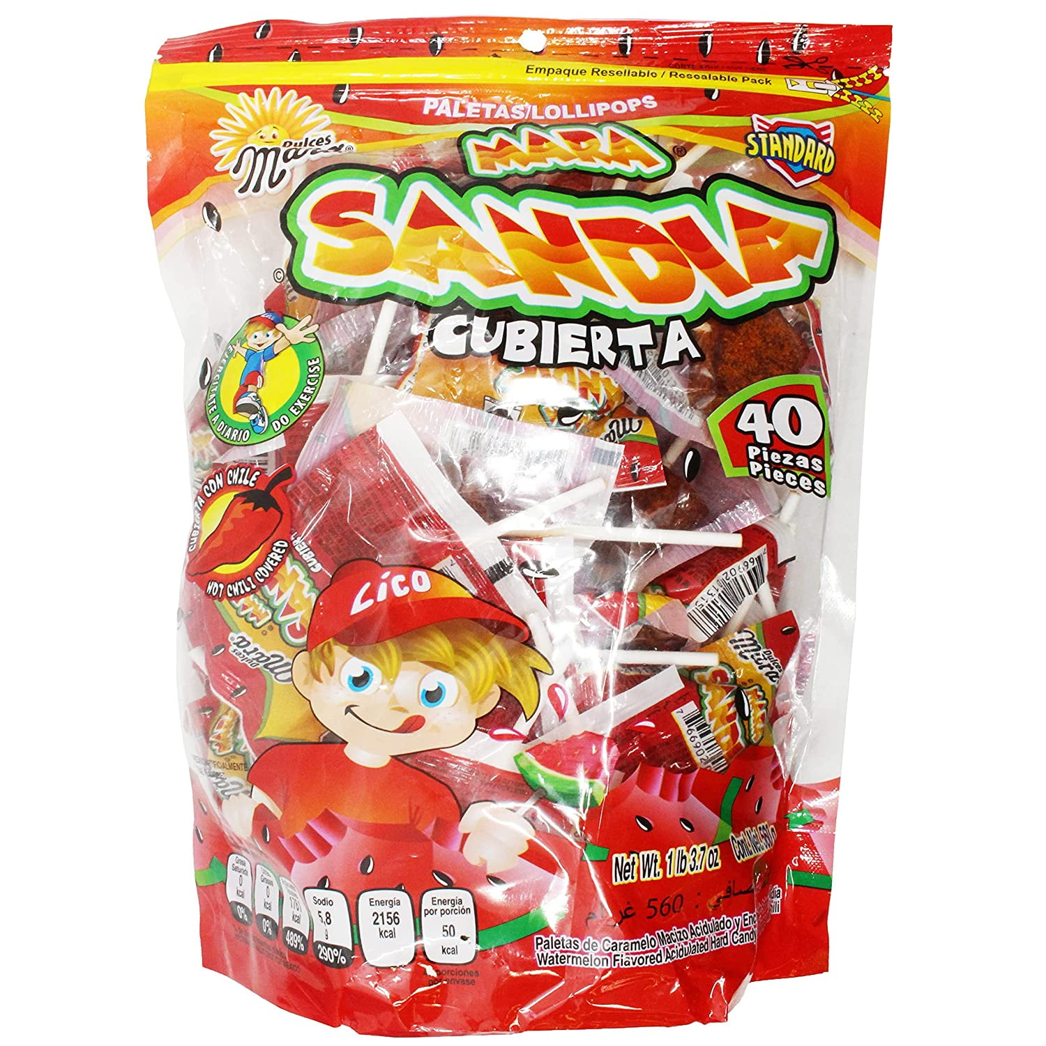 Dulces Mara Standard Mara Sandia Paletas Cubierta Con Chile Lollipops ...