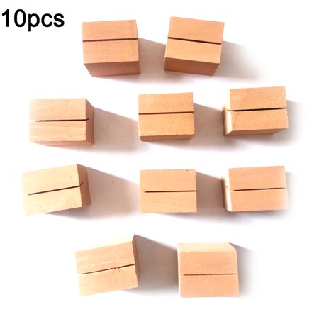 Wood Memo Clips Block Paper Photo Picture Holder Wooden Desktop Message ...
