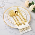 350-Piece Gold Disposable Dinnerware Set for 50 Guests Including Plates ...