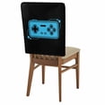 Blue Game Handle Chair Back Covers, Video Gamer Console Earphones Black ...