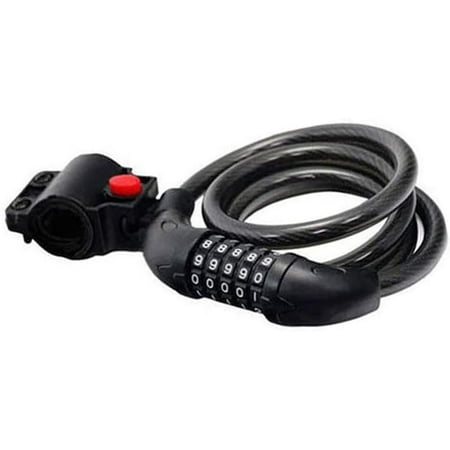 Bike Lock, High Security 5-Digit Resettable Combination Cable Lock ...