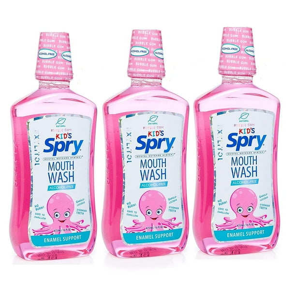 Spry Kid's Alcohol-Free Xylitol Mouthwash, Natural Bubble Gum - 16 fl ...