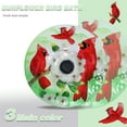 Outdoor Bird Bath, Solar Bird Bath, Red Bird Pattern, with Metal Stand ...