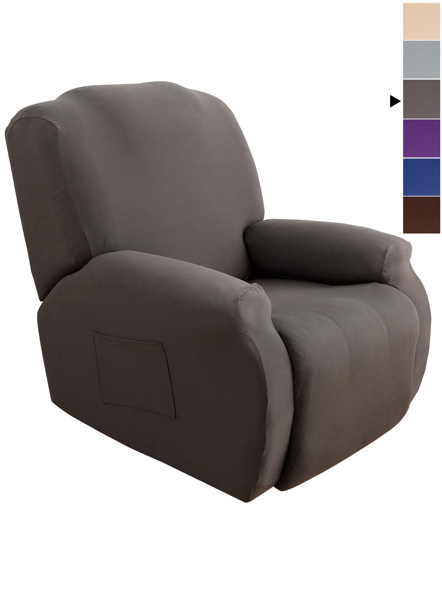 KBOOK Spandex Recliner Chair Cover with Pockets Recliner Slipcovers ...