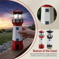 Solar Lighthouse Outdoor Decor, Waterproof Rotating Garden Lamp for ...