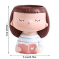 BINGLI Cute Girl Face Planter with Reading Book Model - Synthetic Resin ...