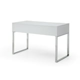 Jamir Rectangular MDF Desk with 2 Storage Drawers and Silver Legs ...