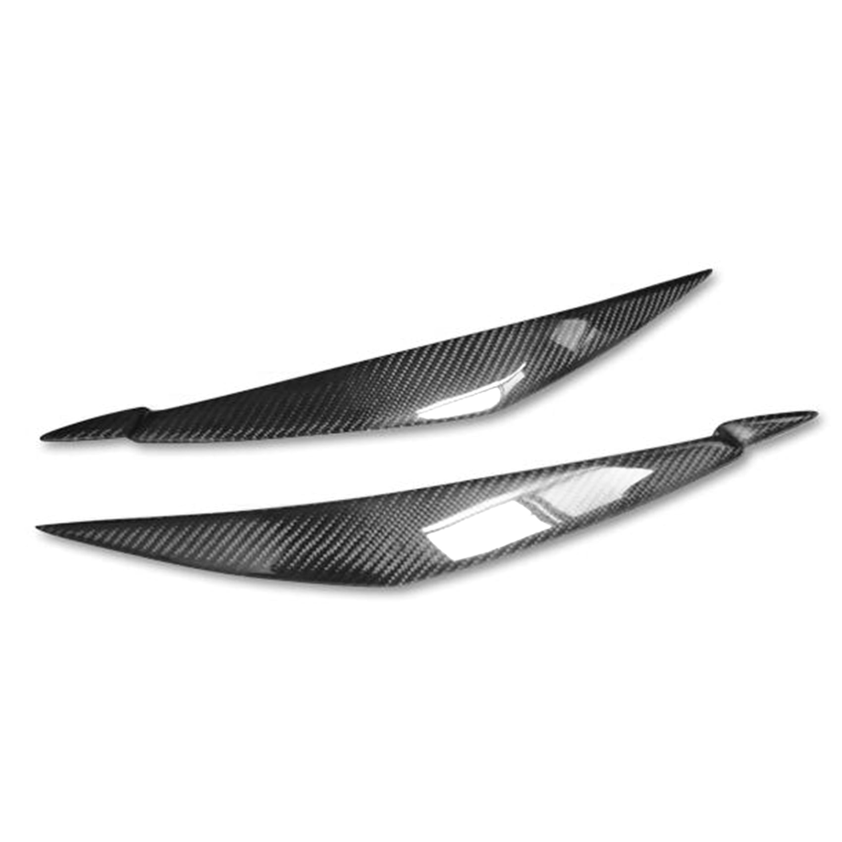 Car Real Carbon Fiber Front Head Light Eyebrows Trim Cover Headlight ...