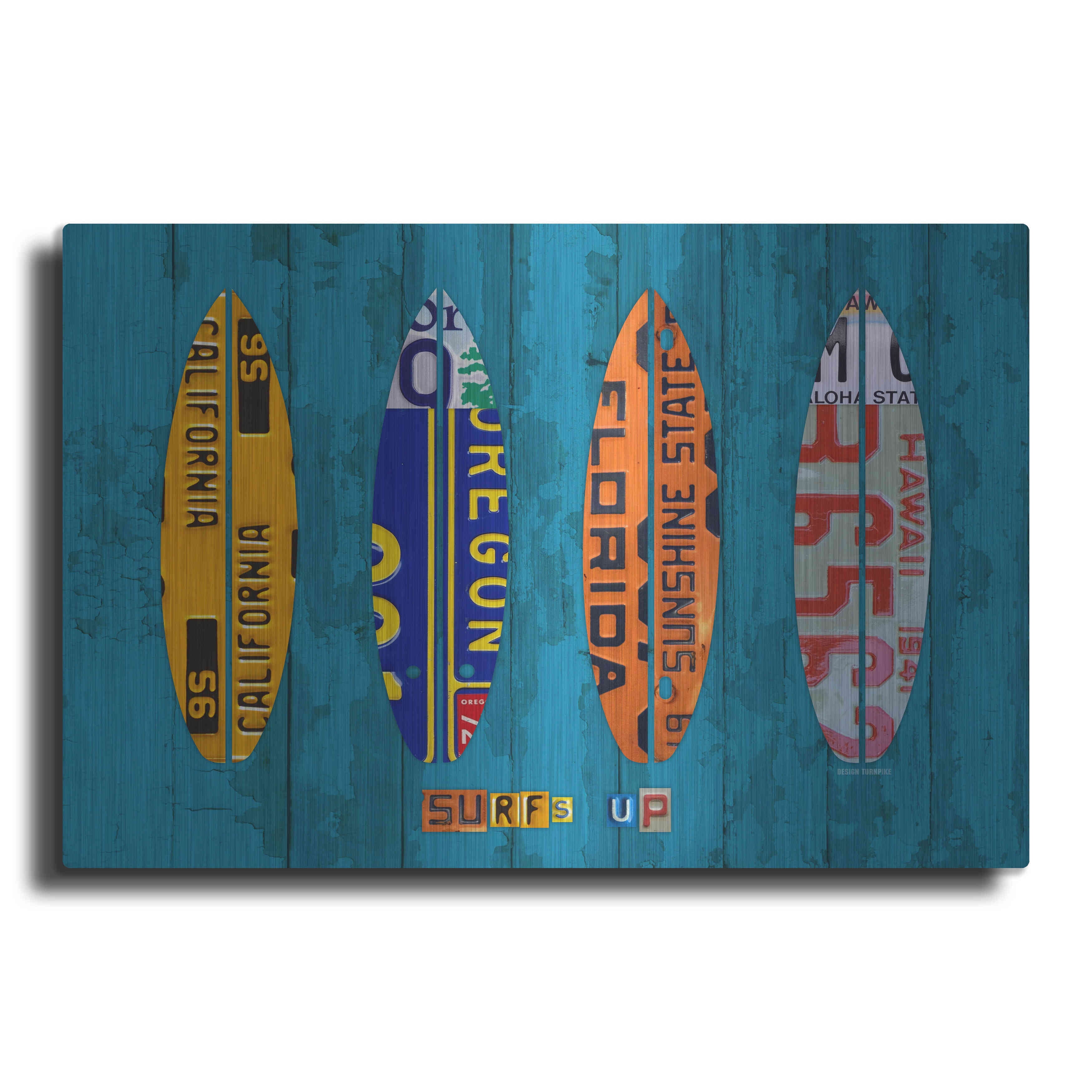 Luxe Metal Art 'Surf' by Design Turnpike, Metal Wall Art, 16"x12 ...