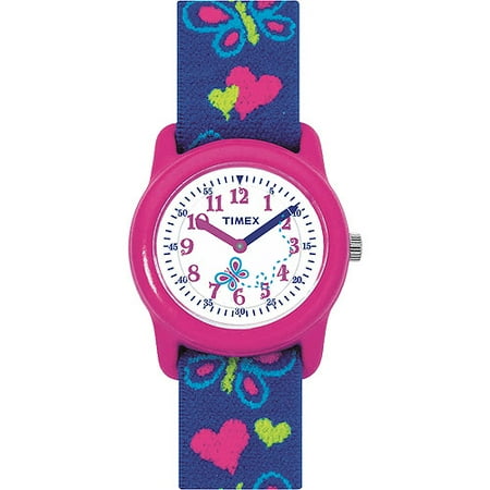 TIMEX TIME MACHINES® 29mm Butterflies and Hearts Elastic Fabric Kids ...