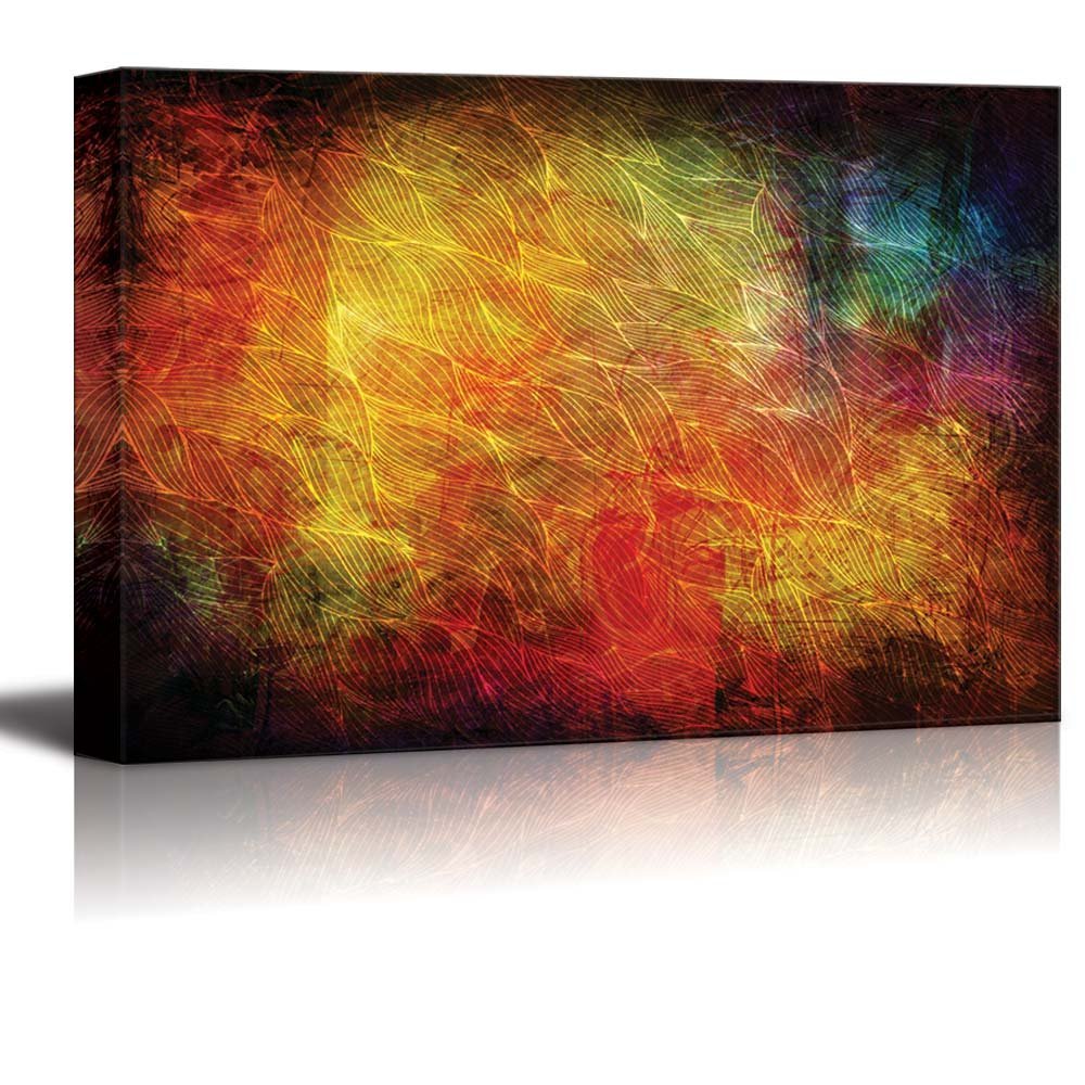 wall26 - Vibrantly Colored Canvas with an Electric Pattern - Canvas Art ...