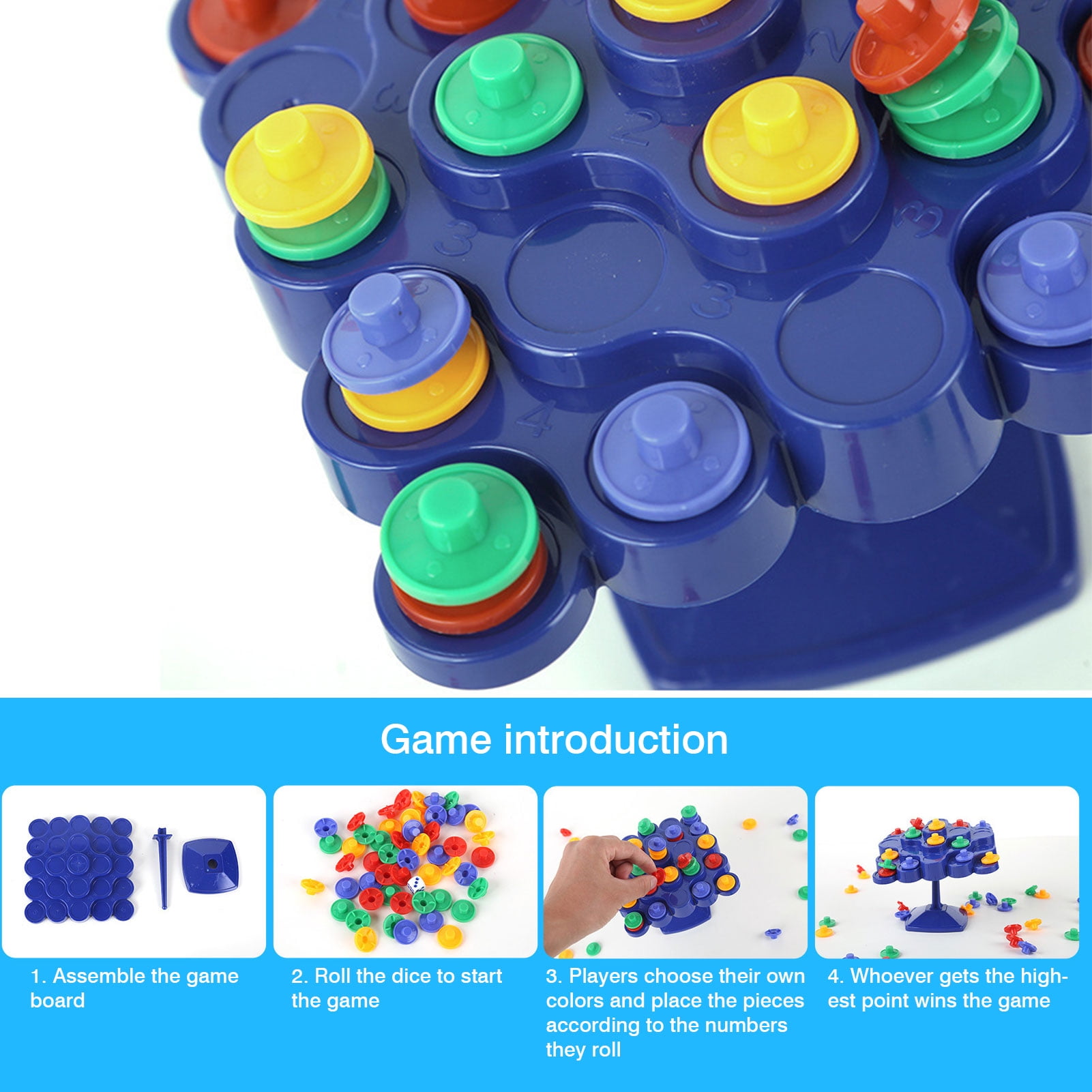 Buy Topple Board Game Roll the Dice and Place Pieces Balancing Toys ...