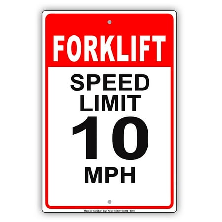 Forklift Speed Limit 10 MPH Miles Per Hour Zone Slow Down Warning ...