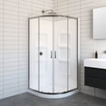 Clyde Polished Chrome Neo Round Corner Sliding Door Shower Kit with ...